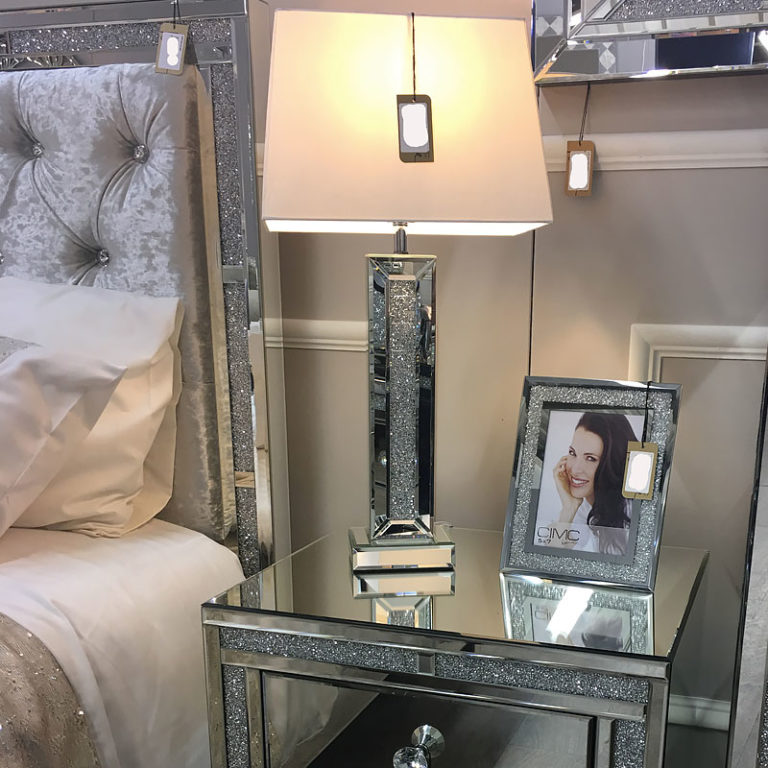 Diamond Glitz Mirrored Table Lamp 13” | Picture Perfect Home