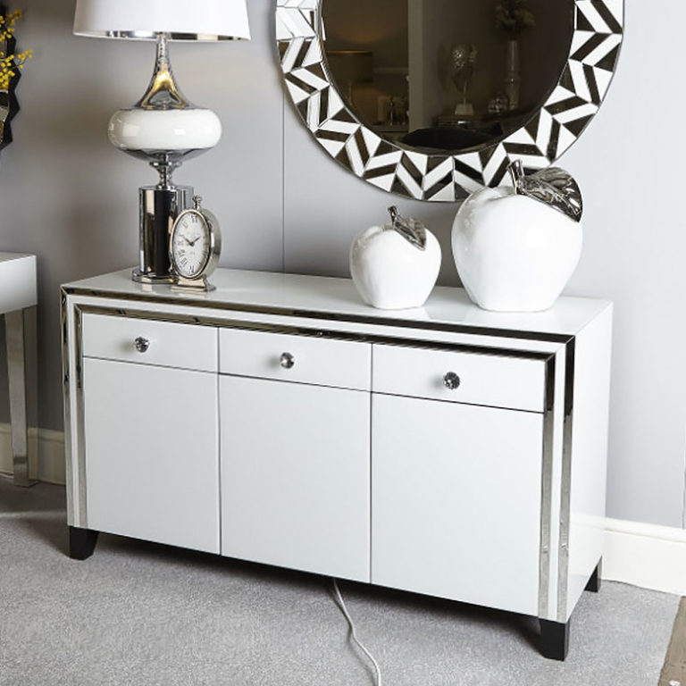 Madison White 3 Door Mirrored Sideboard | Picture Perfect Home