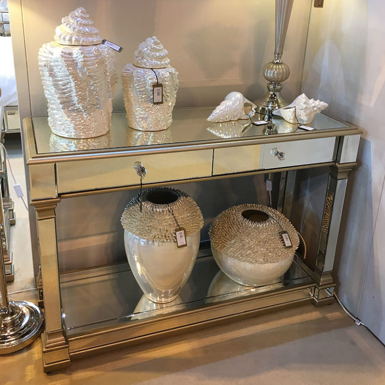 Athens Gold Mirrored 2 Drawer Console Table | Picture Perfect Home