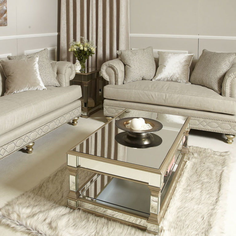 Athens Gold Mirrored Low Coffee Table | Picture Perfect Home
