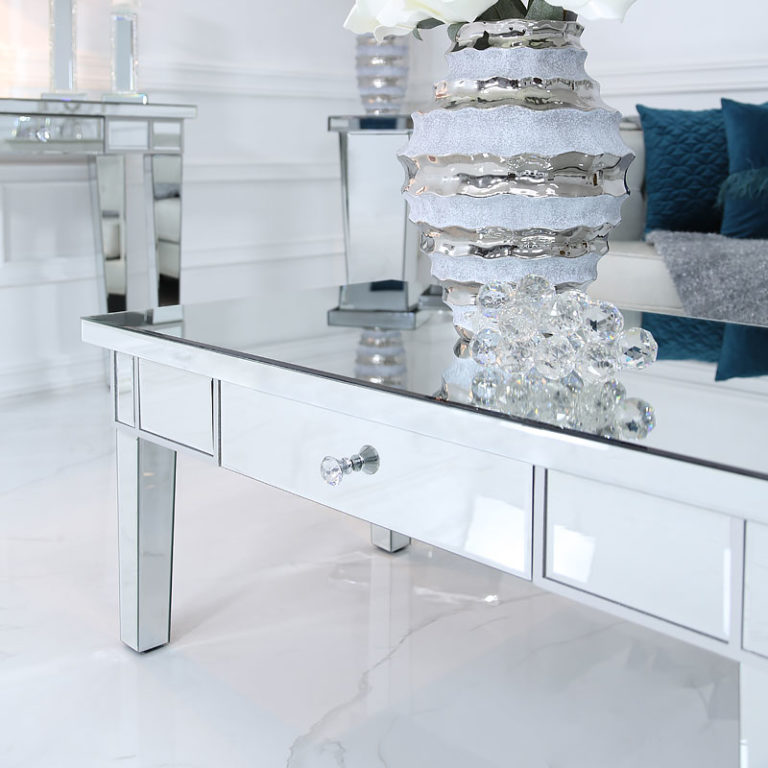 Classic Mirror 1 Drawer Mirrored Coffee Table | Picture Perfect Home