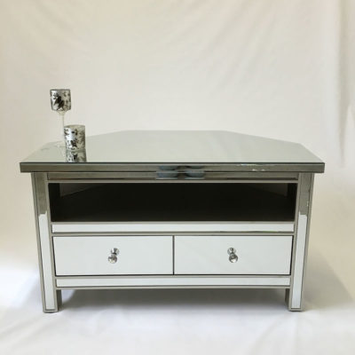 Classic Mirror Mirrored Corner TV Entertainment Cabinet | Picture ...