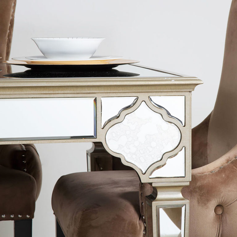 Sahara Marrakech Moroccan Gold Mirrored Dining Table | Picture Perfect Home