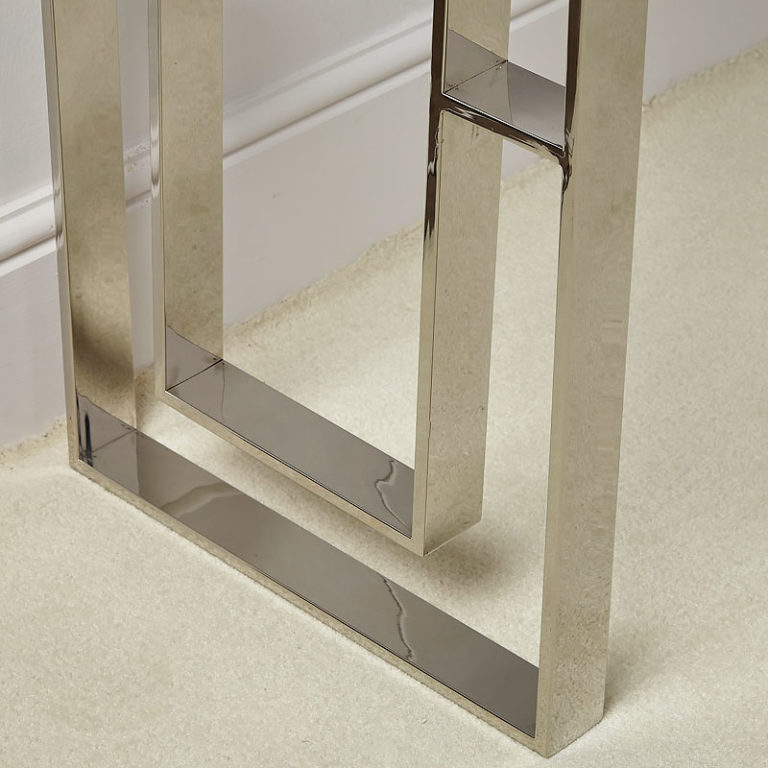 Plaza Contemporary Stainless Steel Smoked Glass Console Display Table ...
