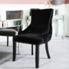 Set Of 2 Black on Black Chrome Stud Tufted Back Dining Chairs | Picture ...