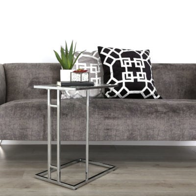 Colton Chrome And Glass Sofa Table Laptop Table Side End Table ...