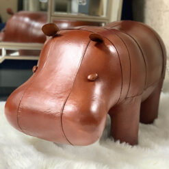 Genuine Handmade Leather Hippo Character Animal Stool Footstool Pouffe ...