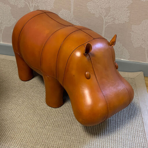 Genuine Handmade Leather Hippo Character Animal Stool Footstool Pouffe ...