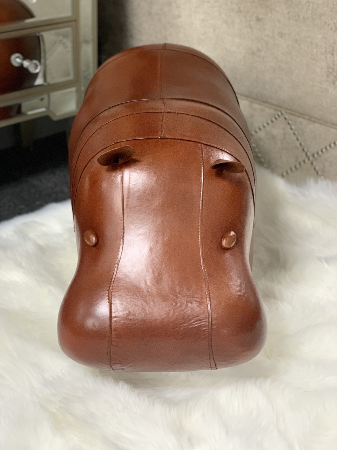 Genuine Handmade Leather Hippo Character Animal Stool Footstool Pouffe ...