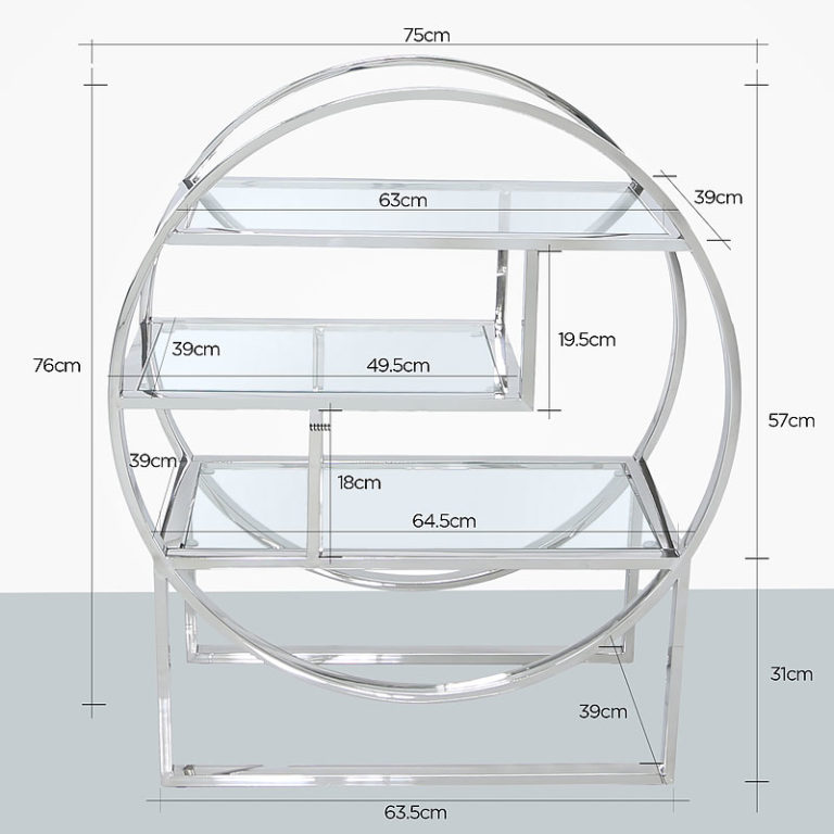 Chrome and Clear Glass 3 Tier Display Unit Shelving Unit 86cm | Picture ...