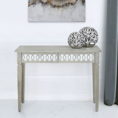 Bayside Mirrored Hampton Style 2 Drawer Console Dressing Vanity Table ...