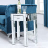 Classic Mirror Mirrored Pillar Pedestal Display End Side Lamp Table ...