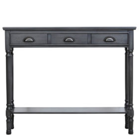 Arabella Grey Wood Medium 3 Drawer Console Table Hallway Table ...