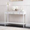 Arabella White Wood Medium 3 Drawer Console Table Hallway Table ...