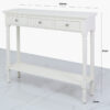 Arabella White Wood Medium 3 Drawer Console Table Hallway Table ...