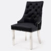 Set Of 2 Camilla Black Velvet And Chrome Dining Chairs With Lion Ring ...