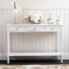 Arabella White Wood Large 3 Drawer Console Table Hallway Table ...