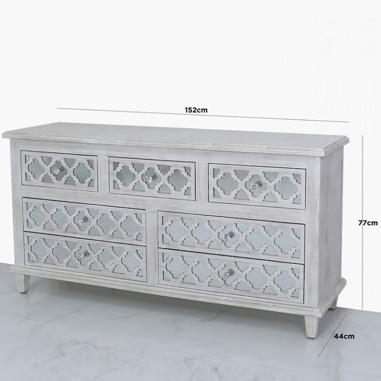 Hampton Mirrored 3 Drawer Chest Of Drawers Sideboard | Picture Perfect Home
