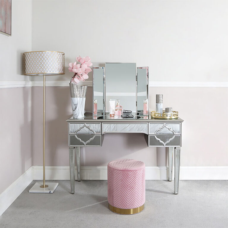 Sahara Marrakech Moroccan Silver Mirrored Dressing Console Table ...