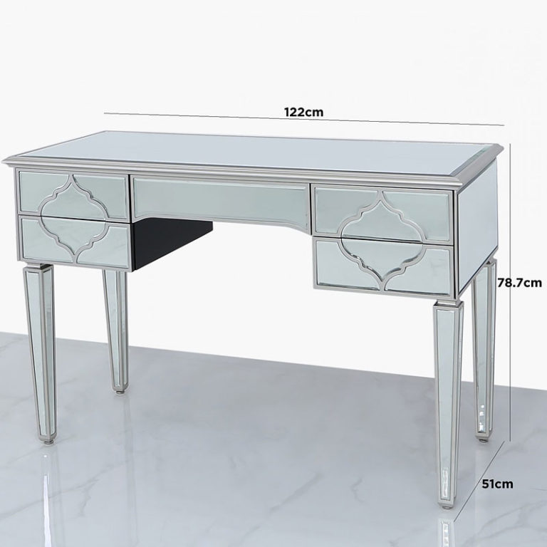 Sahara Marrakech Moroccan Silver Mirrored Dressing Console Table ...
