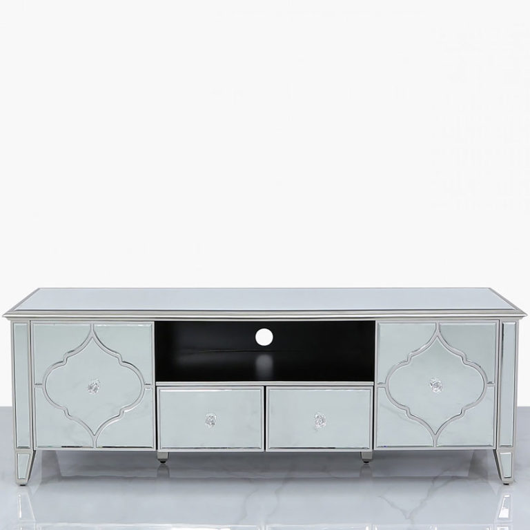 Sahara Marrakech Moroccan Silver Mirrored TV Entertainment Cabinet ...