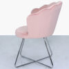 Light Pink Velvet Shell Back Dining Chair Armchair With Chrome Legs ...