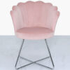 Light Pink Velvet Shell Back Dining Chair Armchair With Chrome Legs ...