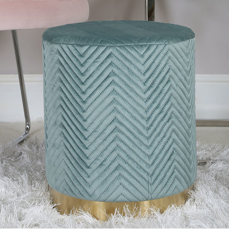 Blush Pink Round Velvet Storage Stool In Plush Fabric | Picture Perfect ...