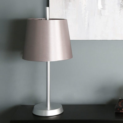 Silver Metal Table Lamp With Silver Shade 52cm | Picture Perfect Home