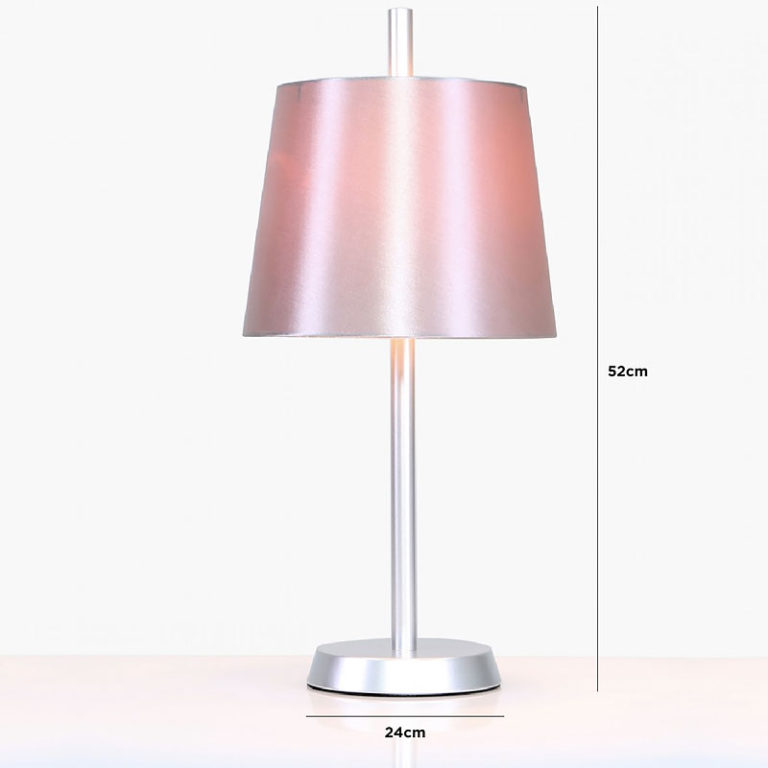 Silver Metal Table Lamp With Silver Shade 52cm | Picture Perfect Home