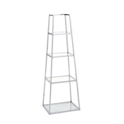 Otis Medium Metal and Clear Glass Ladder Style Shelving Display Unit ...