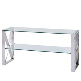 Plaza Gold And Clear Glass Entertainment Unit Media Unit TV Stand ...