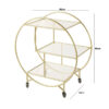 Lennox Gold and Clear Glass 3 Tier Round Drinks Trolley Display Unit ...