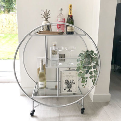 Lennox Steel and Clear Glass Ladder Style Shelving Display Unit ...