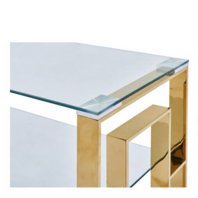 Plaza Gold And Clear Glass Entertainment Unit Media Unit TV Stand ...