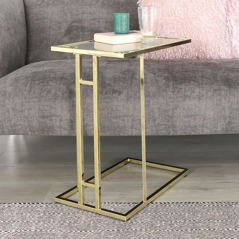 Bailey Gold Metal Sofa Table Laptop Table Side End Table | Picture ...