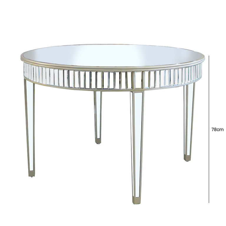 Athens Gold Round Mirrored Dining Table | Picture Perfect Home