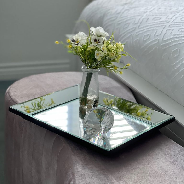 Classic Mirror Rectangle Silver Decor Tray | Picture Perfect Home