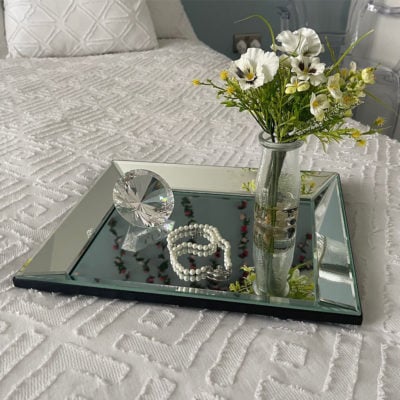 Classic Mirror Rectangle Silver Decor Tray | Picture Perfect Home