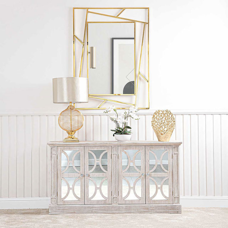 Round Gold Wire Mesh Table Lamp With A Champagne Gold Satin Shade 78cm ...