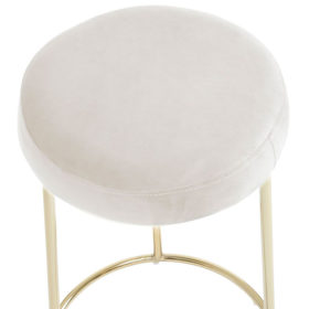 Set Of 2 Soho Cream White Velvet Bar Stools With Gold Metal Base 68cm ...