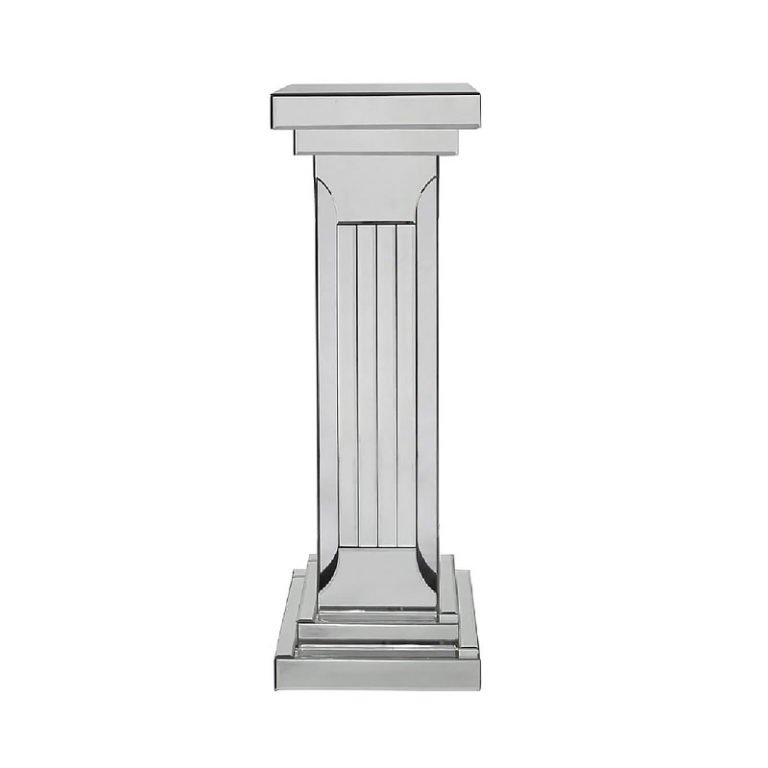 Large Classic Mirror Mirrored Column Pillar Display End Side Table ...