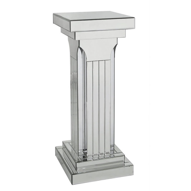 Medium Classic Mirror Mirrored Column Pillar Display End Side Table ...