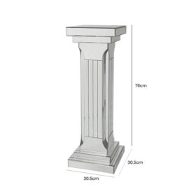 Medium Classic Mirror Mirrored Column Pillar Display End Side Table ...