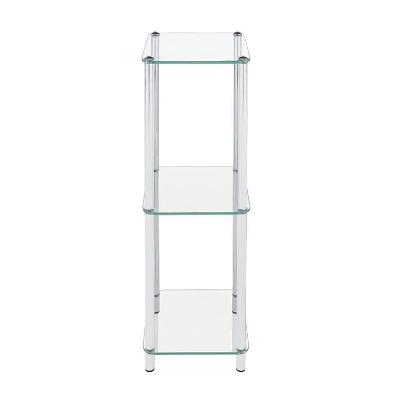 Chrome and Clear Glass 3 Tier Display Unit Shelving Unit 86cm | Picture ...