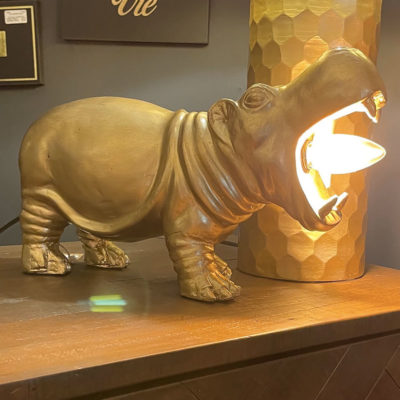 Gold Hippo Quirky Statement Table Lamp | Picture Perfect Home