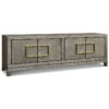 Hugo Textured Grey Taupe Oak 2 Drawer Console Table With Gold Handles ...