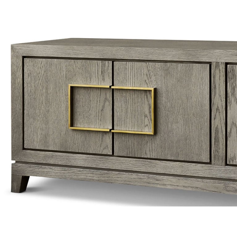 Hugo Textured Grey Taupe Oak 2 Drawer Console Table With Gold Handles ...