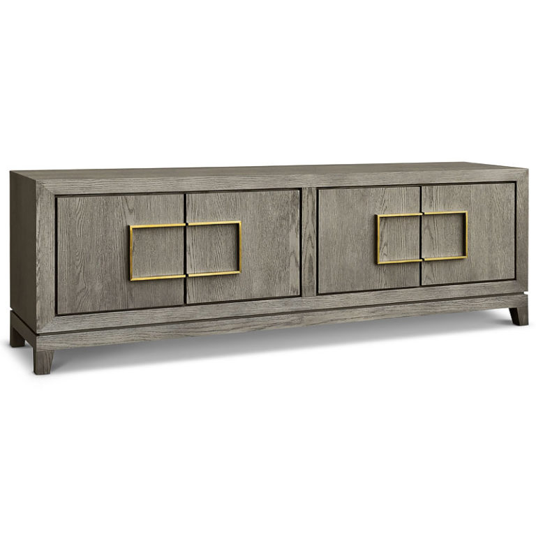 Hugo Textured Grey Taupe Oak 2 Drawer Console Table With Gold Handles ...