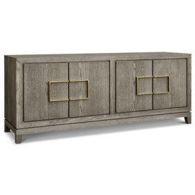 Hugo Textured Grey Taupe Oak 2 Drawer Console Table With Gold Handles ...